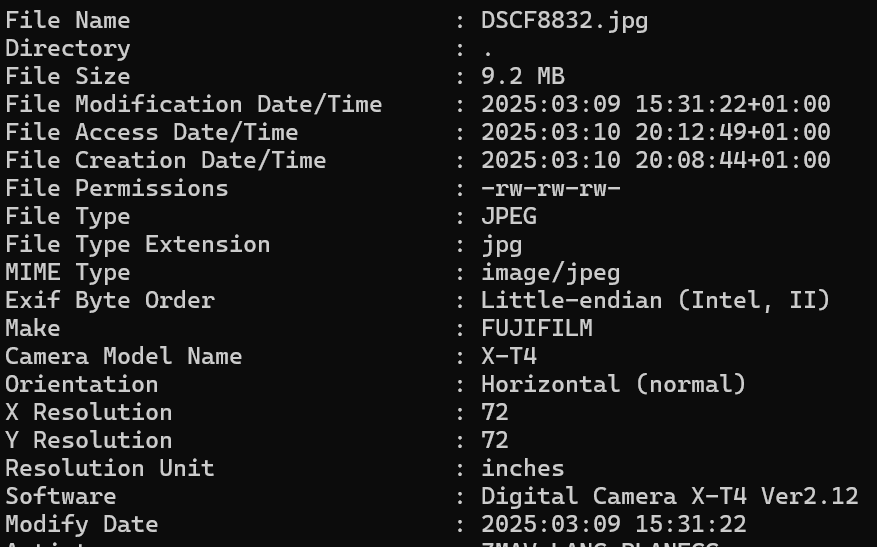 ExifTool unter Windows 11